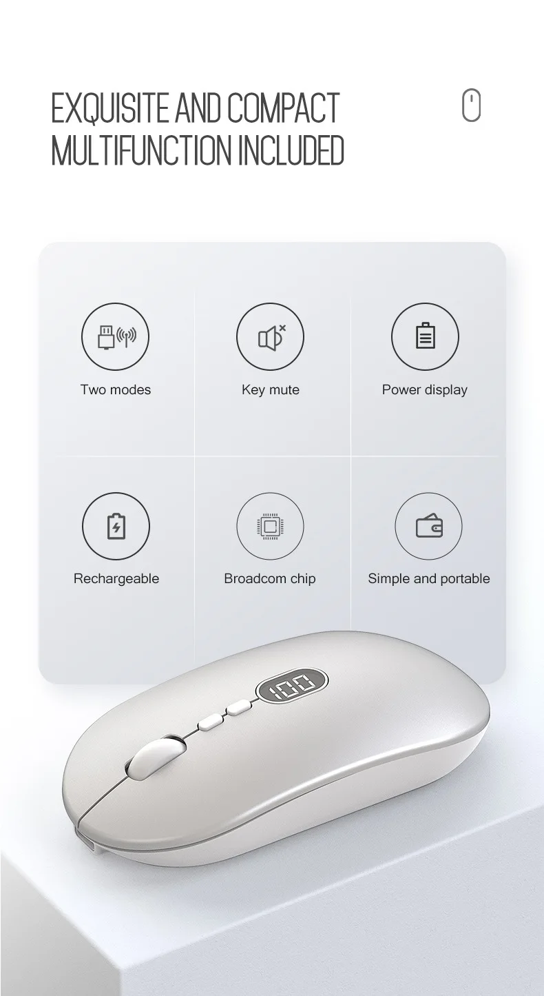 X1 Dual Mode Wireless Wired Mouse With Screen Power Display Suitable ...