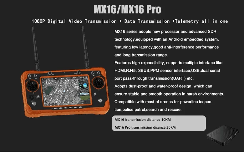 Foxtech Mx16 Handheld 30km Uav Android Ground Control Station Gcs R16 ...