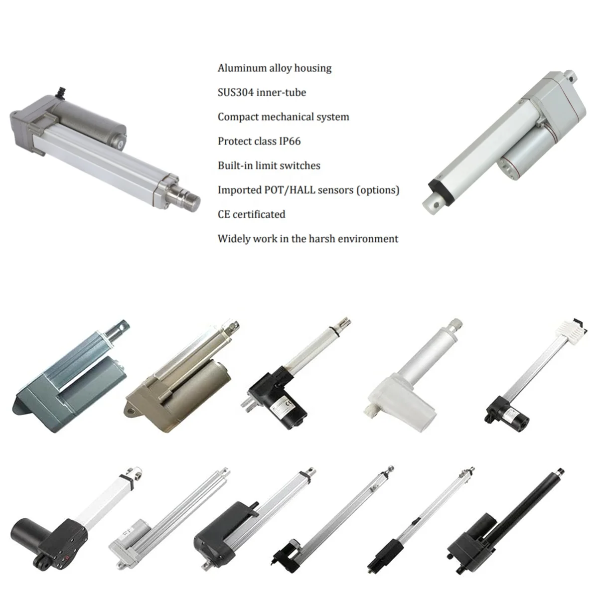 CE Certificate SUS304 Inner-Tube Linear Actuator for Industry
