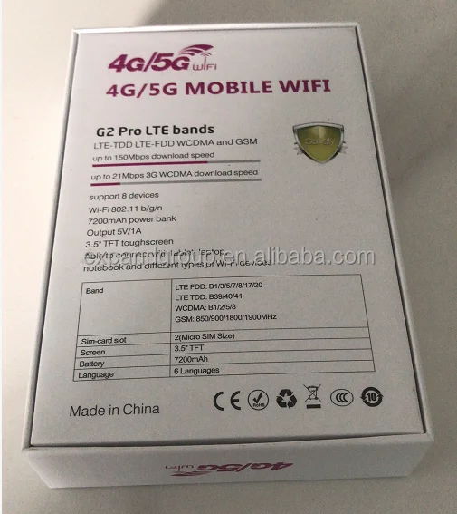 Unlocked G2 Pro 4G Portable Mobile WiFi Modem Router - 7200mAh Battery ...