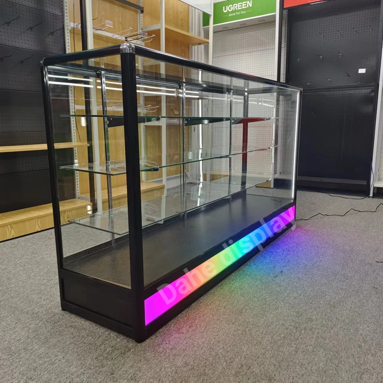 70'' Extra Vision showcase Display Cabinet MDF Tempered Glass Slide ...