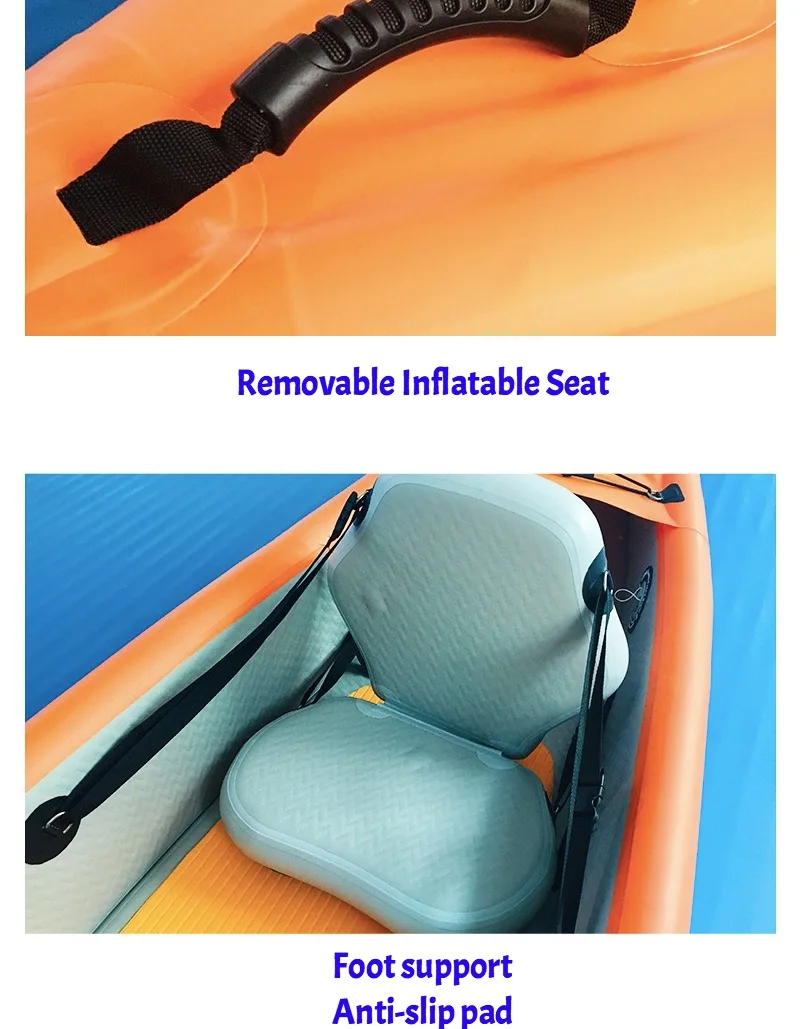 2-Person Folding Drop Stitch Kayak Boat PVC/PE/PC Inflatable Fishing ...