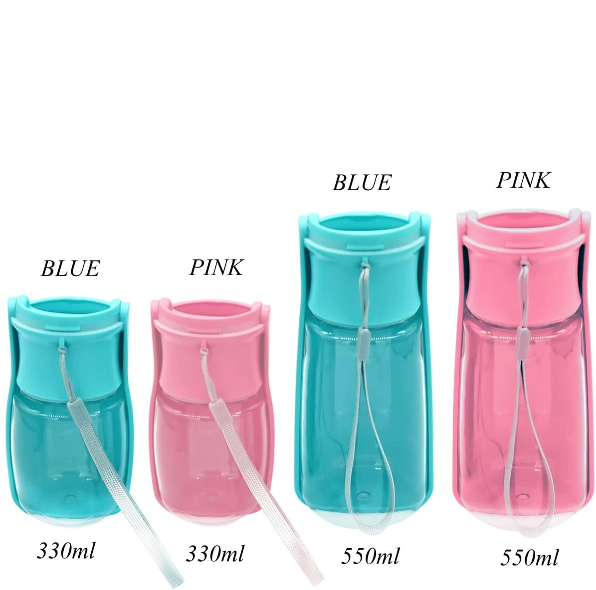 A4 Portable Dog Water Dispenser Dog Water Bottle 11oz/18.5oz For Pet Outdoor Walking Hiking ...