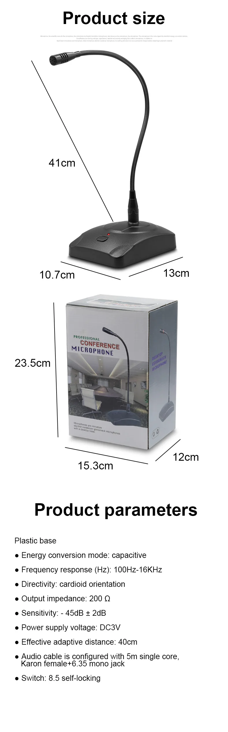 Isong HY38 Condenser Desktop Gooseneck Microphone for Conferences