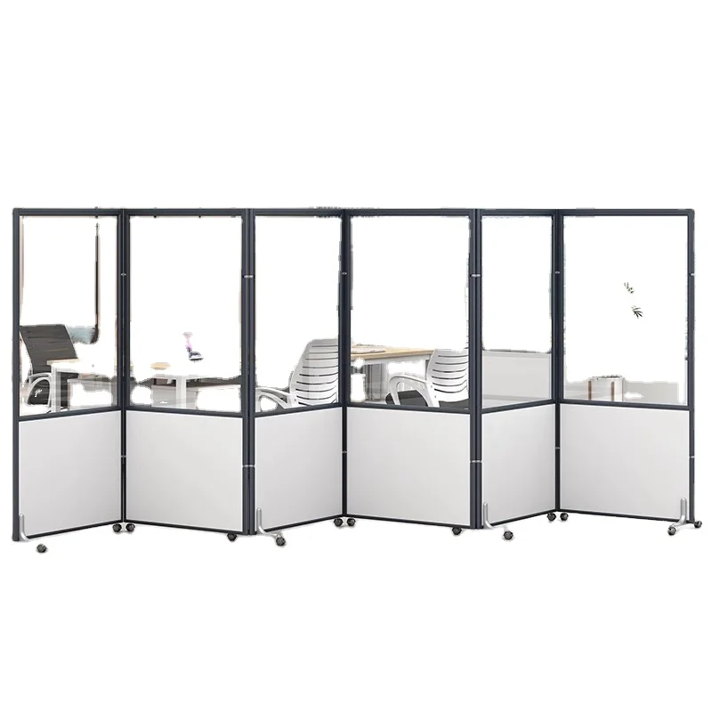 Transparent sub-glazed partition office collapsible mobile screen ...