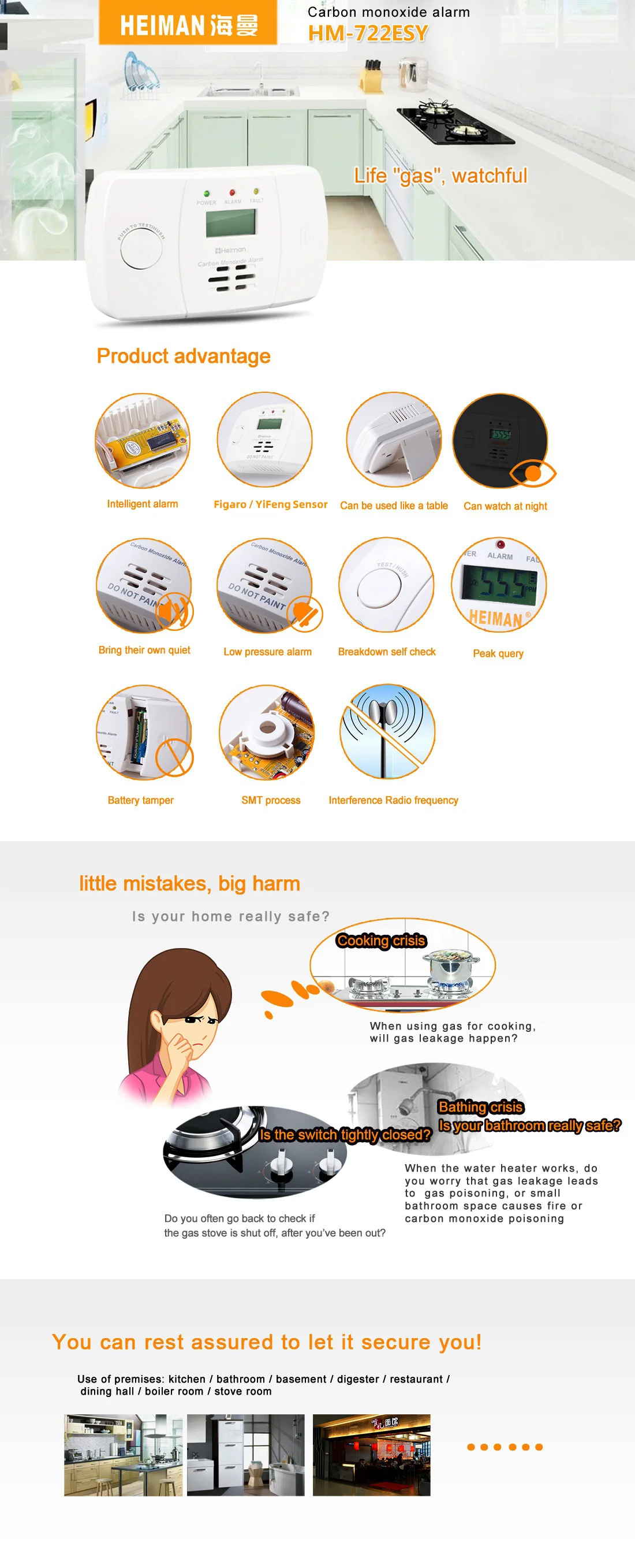 Standalone Photoelectric 10 Year Smoke And Carbon Monoxide Detector ...