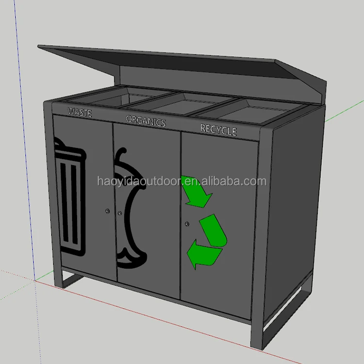 Manufacture Garbage Recycle Public Steel Park Trash Can Outdoor Street ...