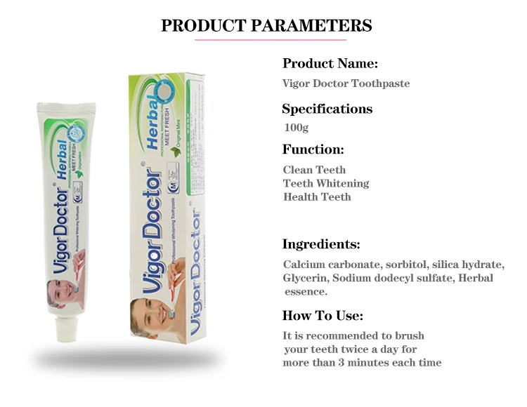 Original Vigor Doctor 100g Menthol Tooth Whitening Natural Organic ...