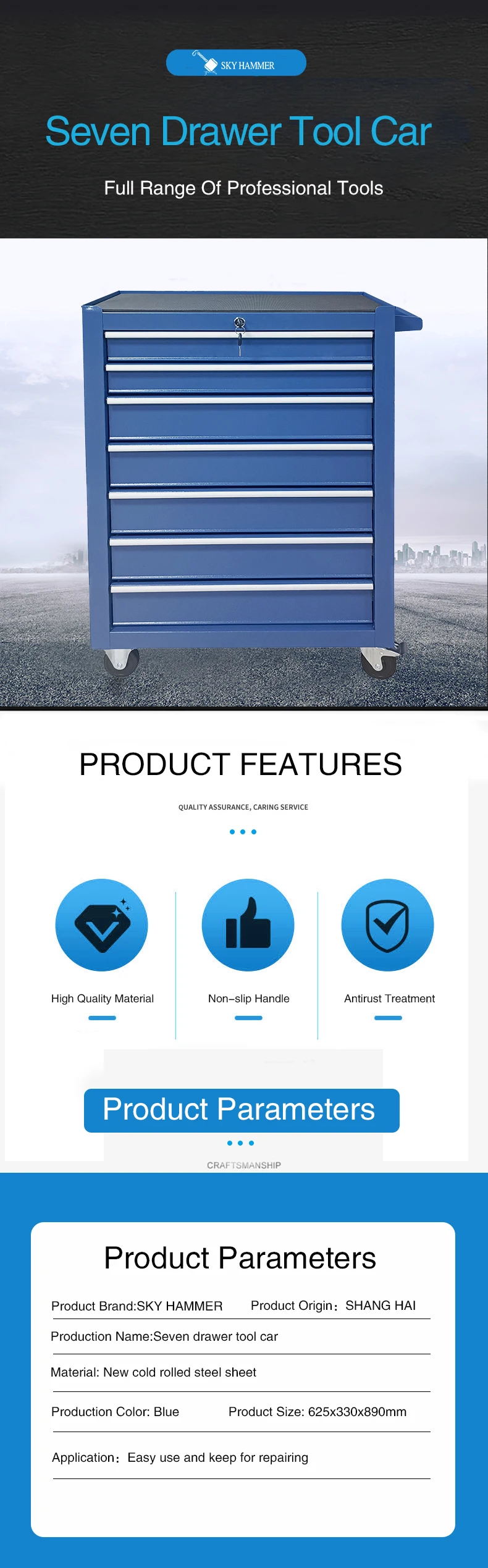 Tool Trolley with 117pcs Tools - Perfect for Garage & Workshop