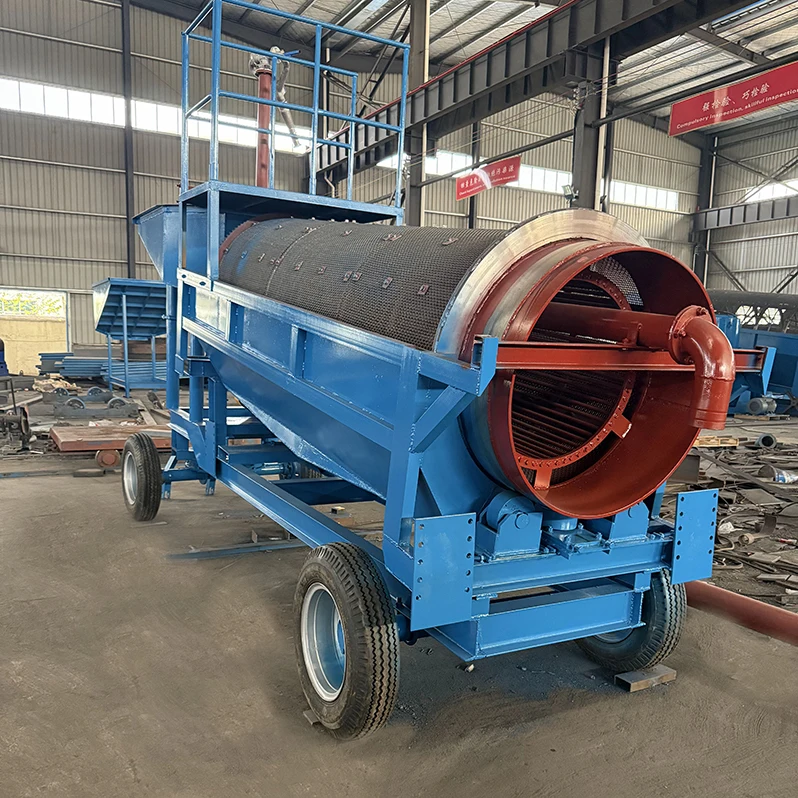 Rock Drum Mobile Diesel Screen Gravel Screening Gold Placer Rotary ...