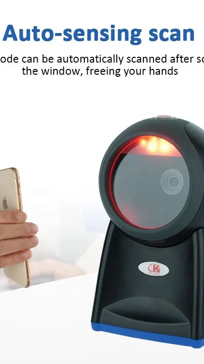 2d Qr Hands-free Omnidirectional Barcode Scanner Desktop Usb Wired ...