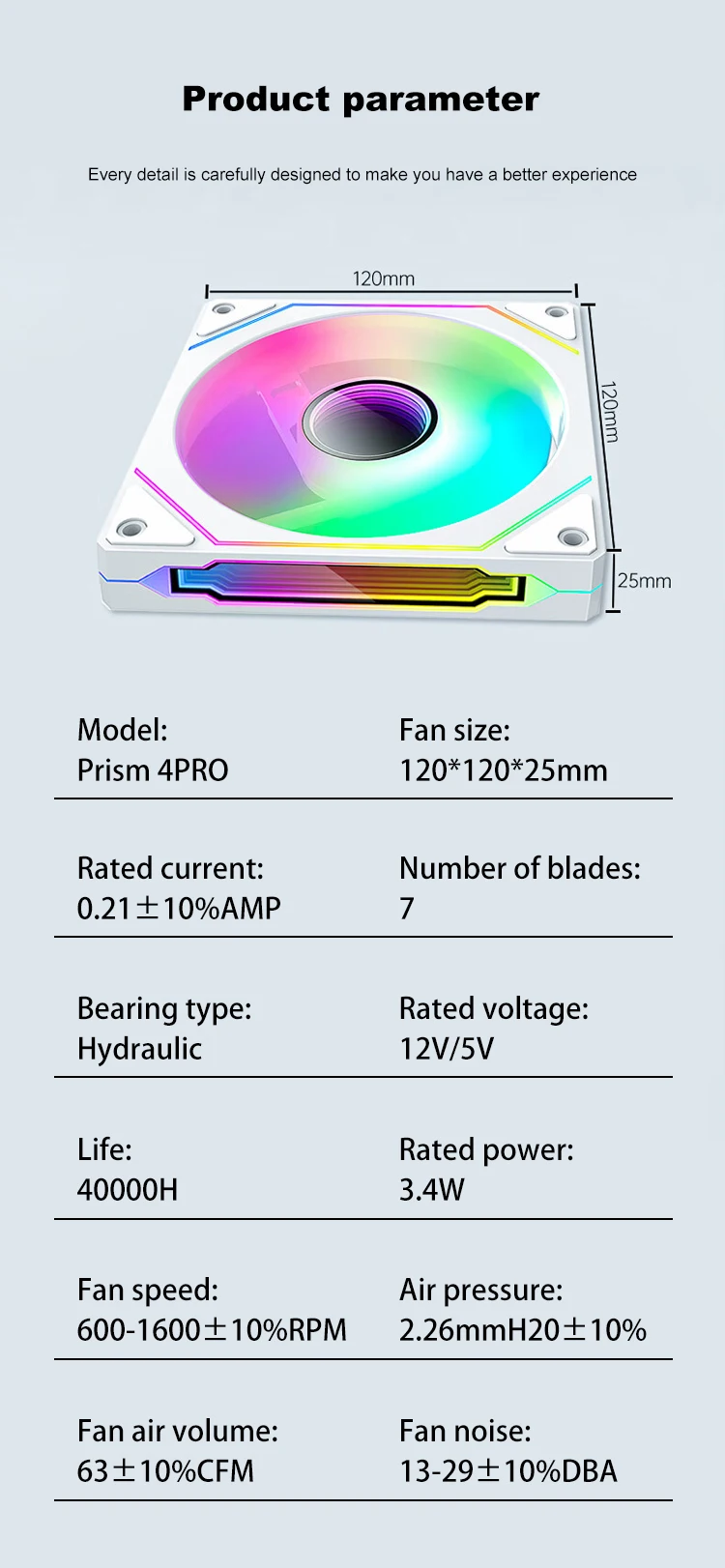 Custom Silent Led PC Case Fan ARGB 120mm RGB Fan Cooler