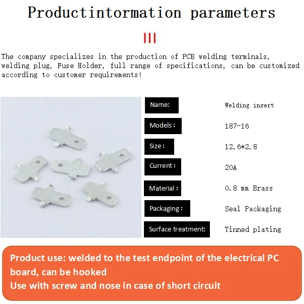 187 16S PCB board welding insert 4.8 Male terminal circuit board insert ...