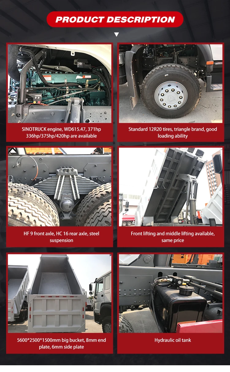 Weichai Howo Dumper Truck Tipper Dump Truck 6x4 336 371 10 Wheeler 40 ...