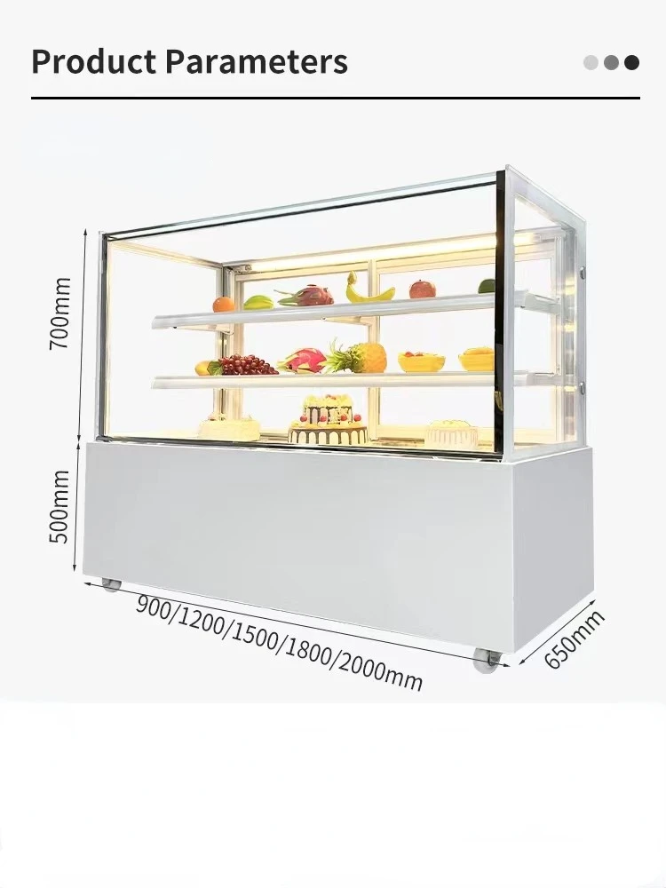 Luxury Borderless Glass Cake Display Showcase Cabinet