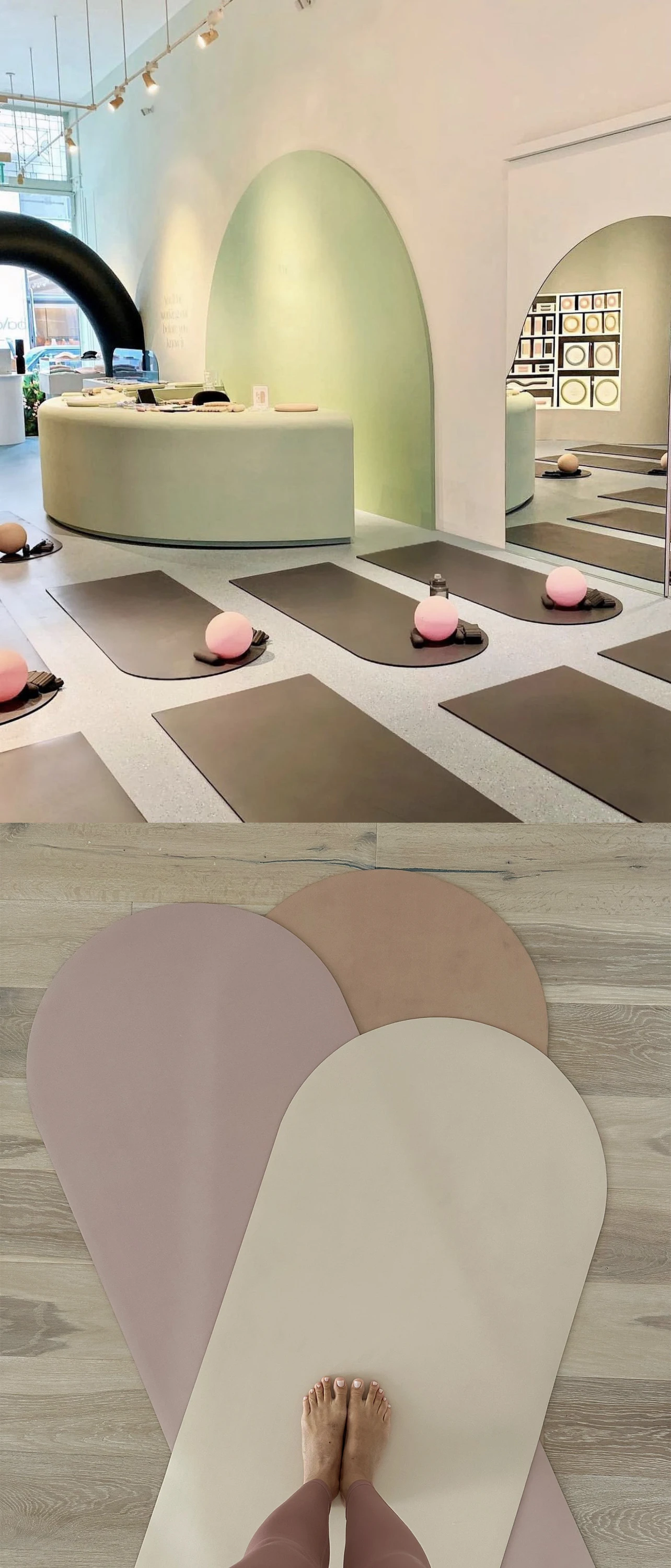 Custom Solid Colour Logo Print Vegan Matte Pu Yogamat,Circular Oval ...