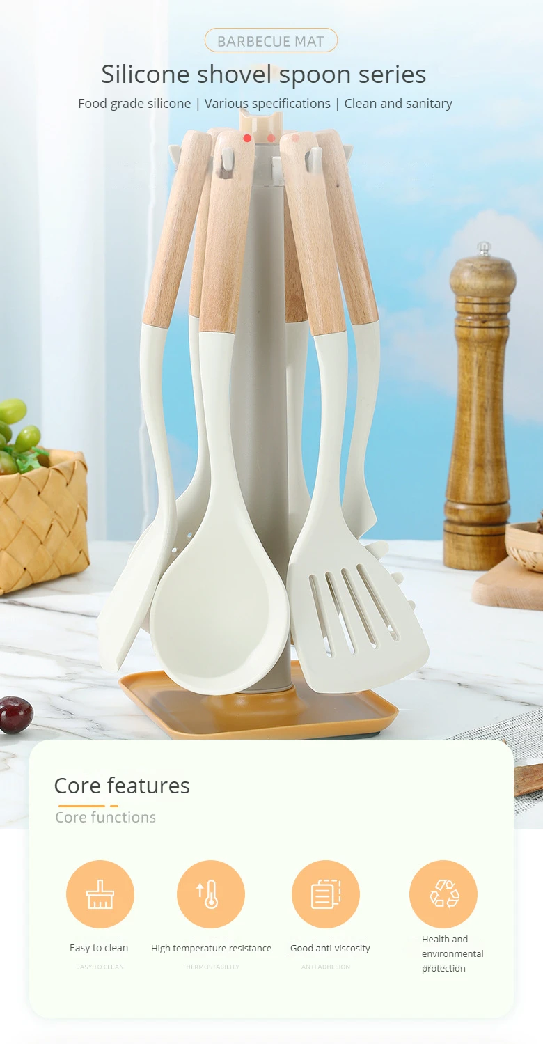 New Stock Arrival 12 Piece Set Silicone Kitchen Utensils Silicone ...