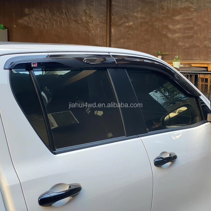 Toyota Hilux 2015-2023 Black Carbon GR Window Vent Visors & Accessories ...