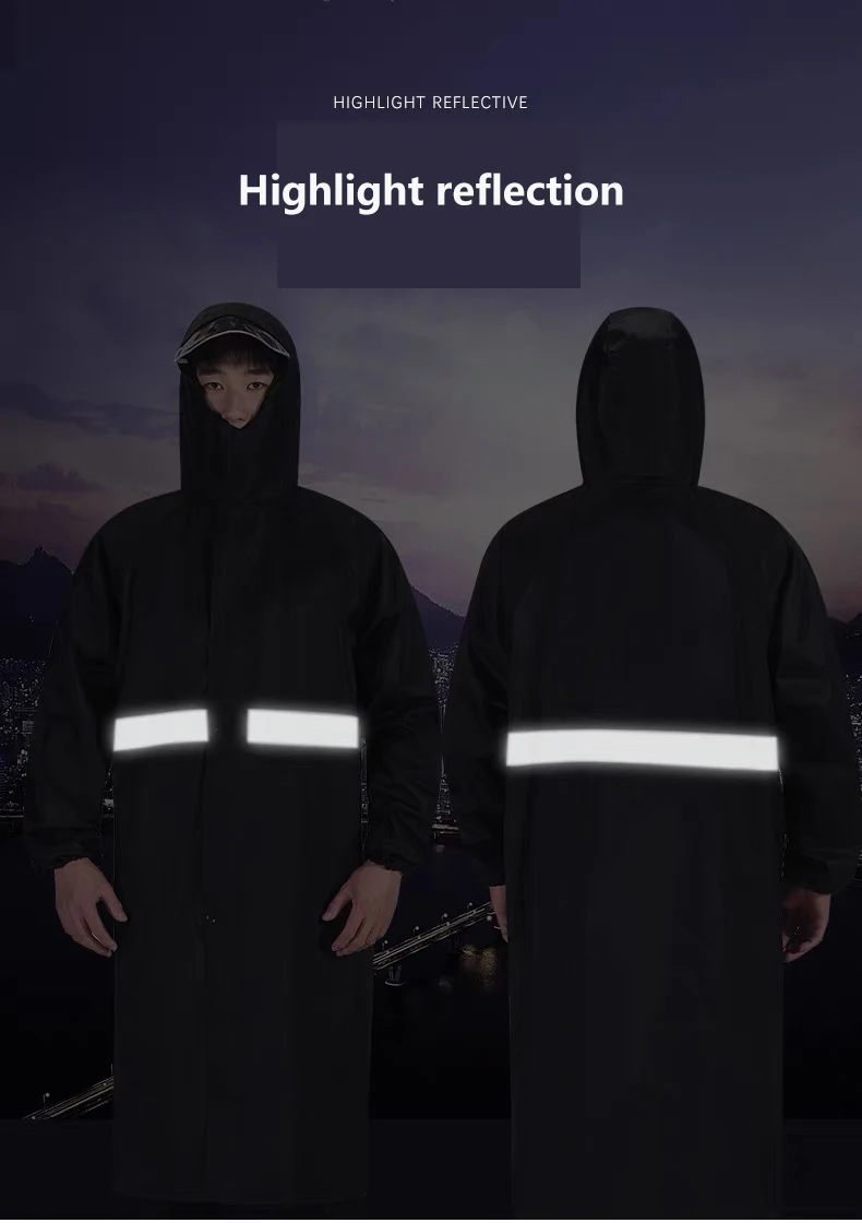 Emergency Protection Reflective Hooded Raincoat for Adults