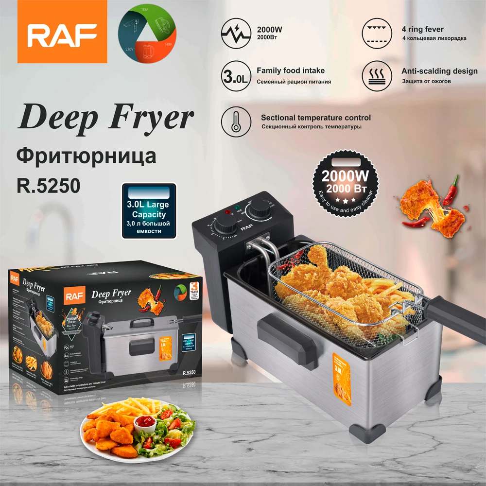 RAF 3L Electric Deep Fryer - High Quality French Fries at Home