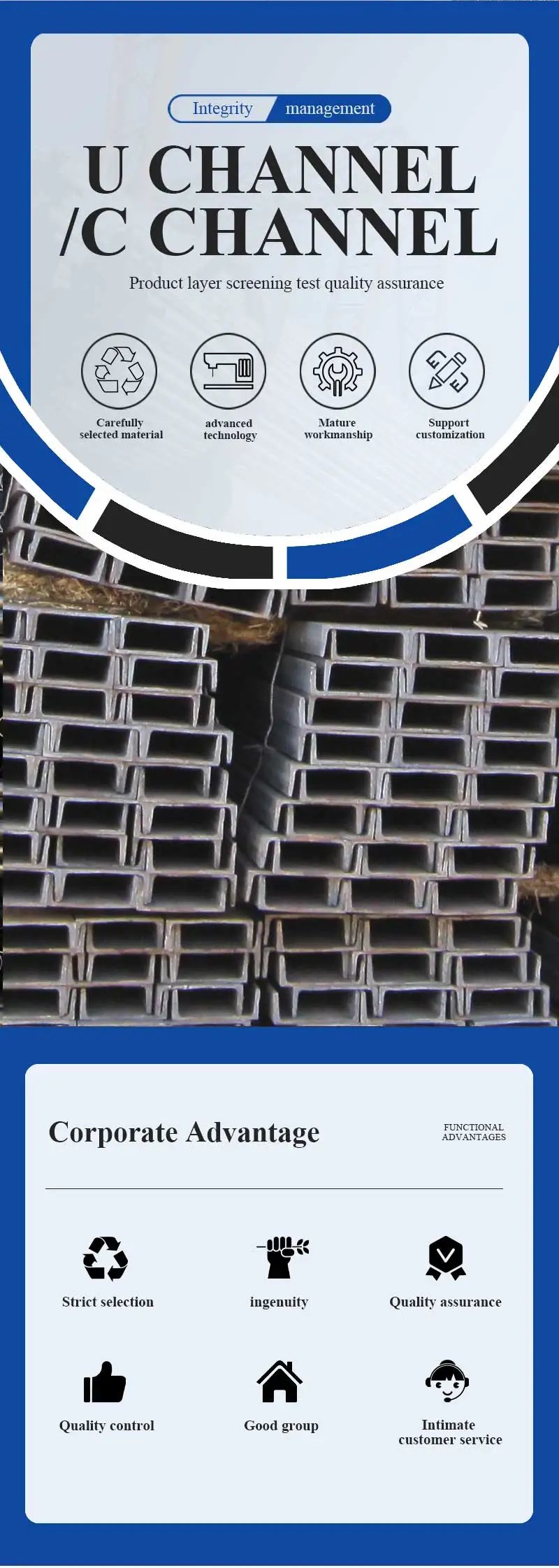 Galvanized C/u Carbon Steel Channels For Building High Quality Profile ...