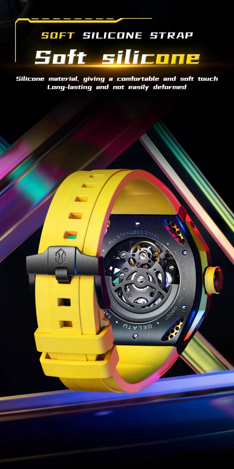 GELATU 6007 Luxury Sport Watch - Stainless Steel & Automatic