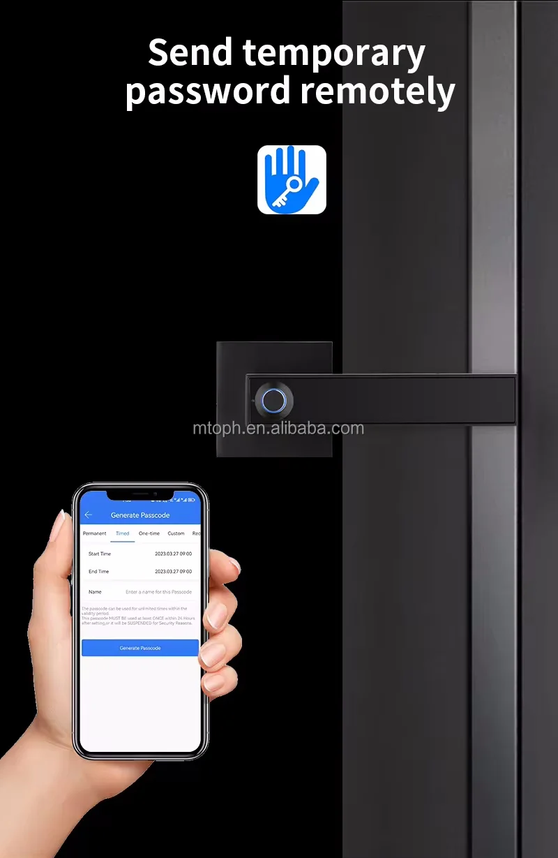 Mtoph 2024 High Security Anti Theft Ttlock Tuya App Smart Lock Keyless ...