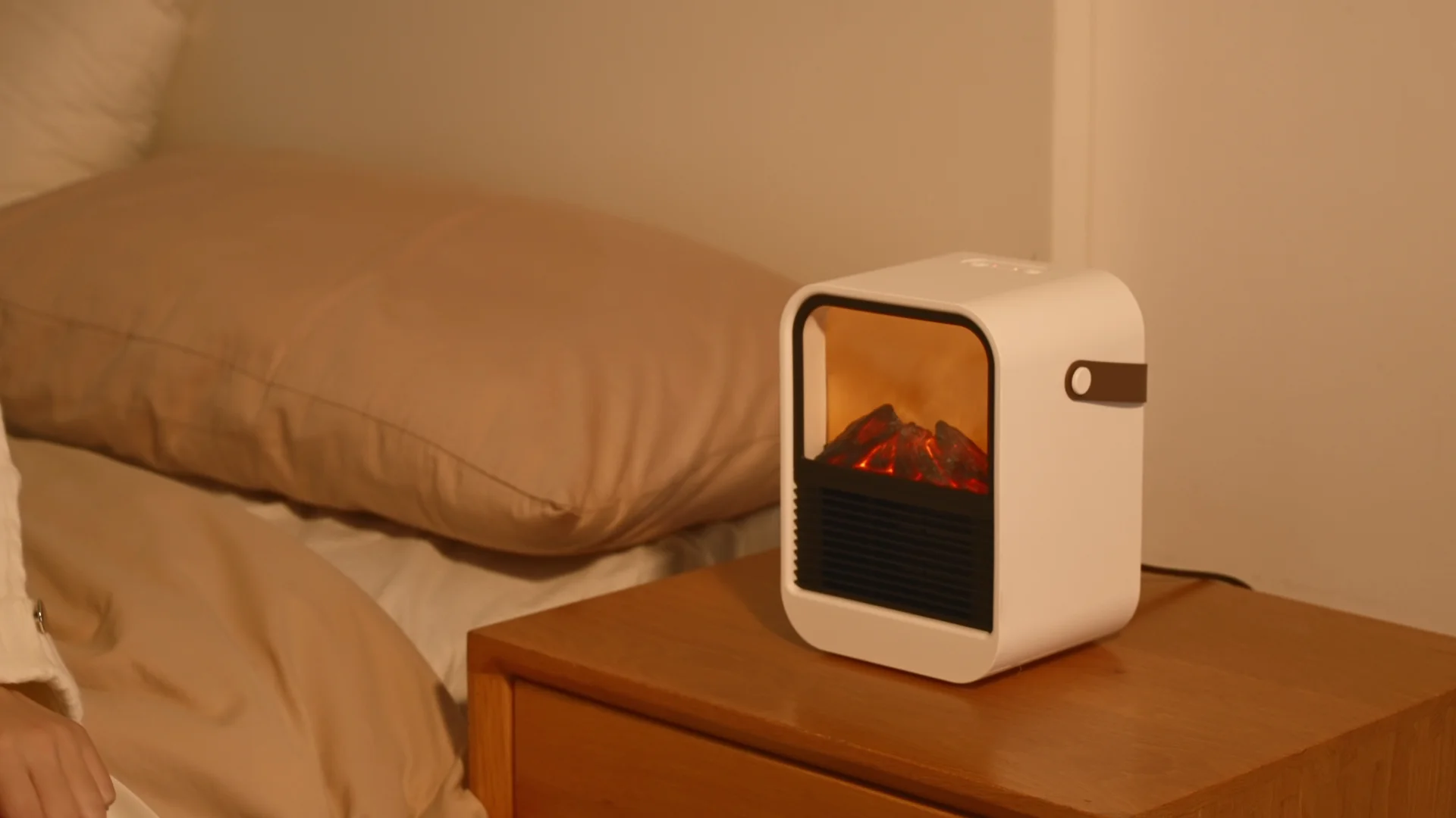 3d Simulated Flame Fire Electric Desktop Heater Fan Ptc Ceramic Heating ...