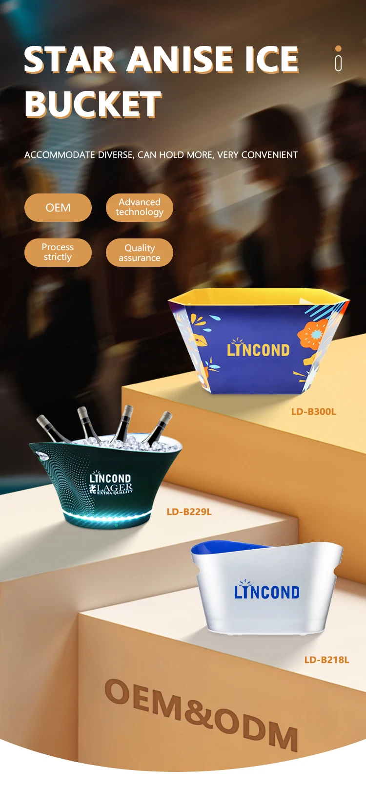 LED Acrylic Large Bucket with Handles Pj Illuminated Ice Buckets Led ...