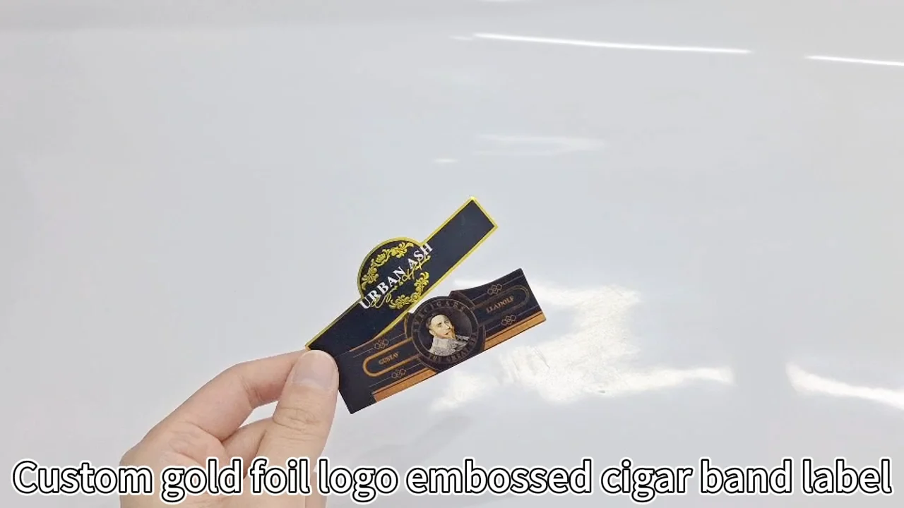 Wholesale Gold Foil Logo Cigar Label Packaging Cigar Band Sticker ...