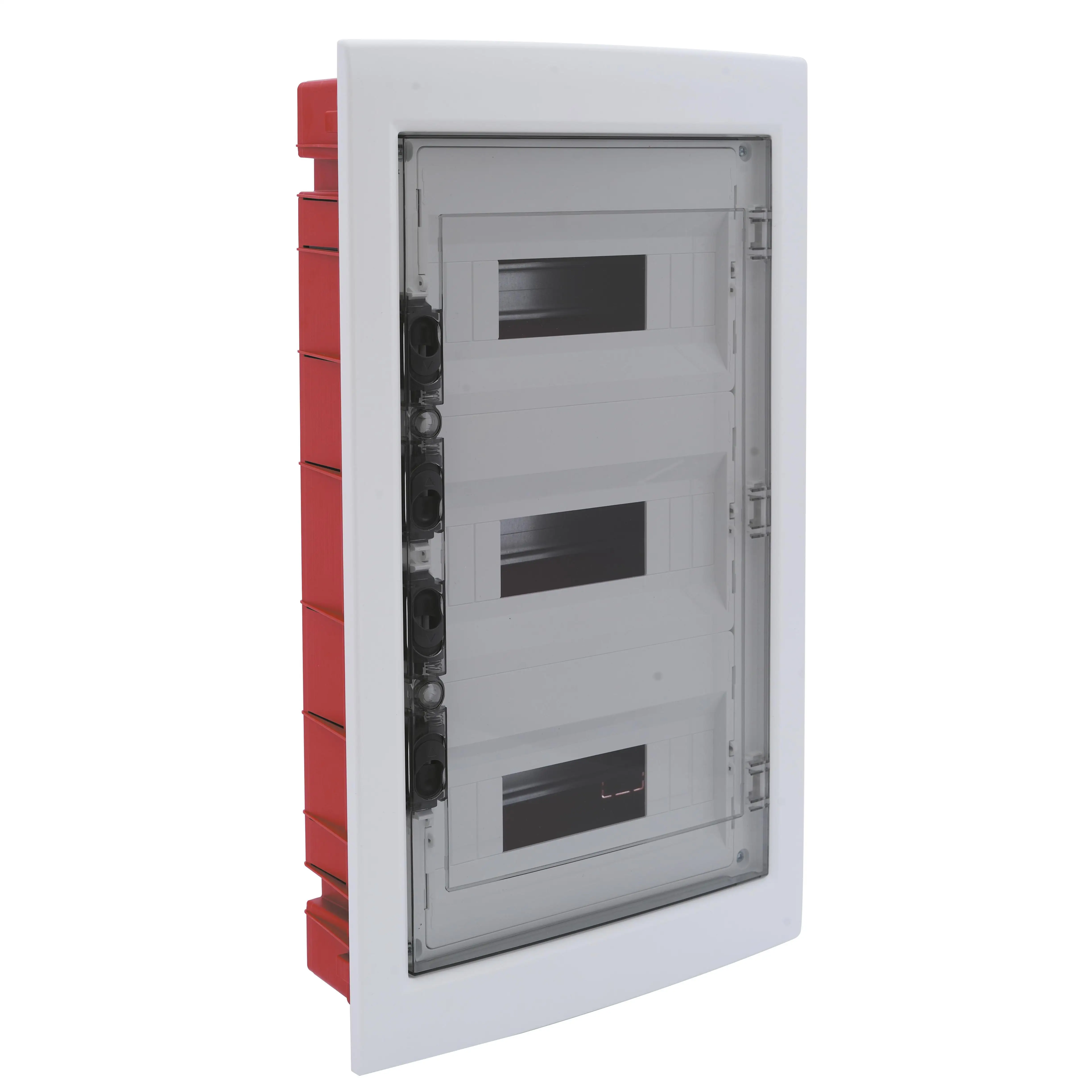 36-Module White Flush-Mounted Switchboard with Smoked Door and ...