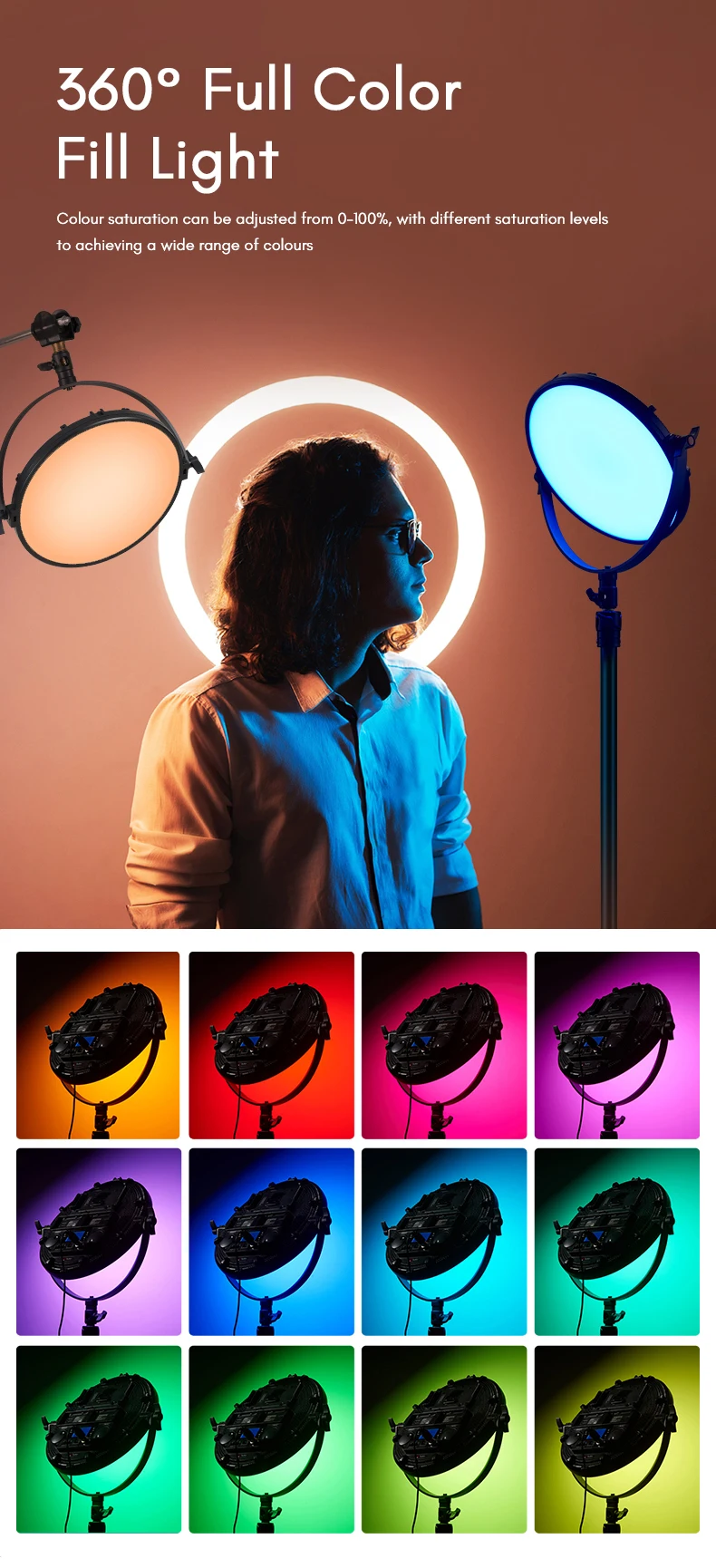 Tolifo R-S60RGB Studio Photography Fill Light - Portable & RGB