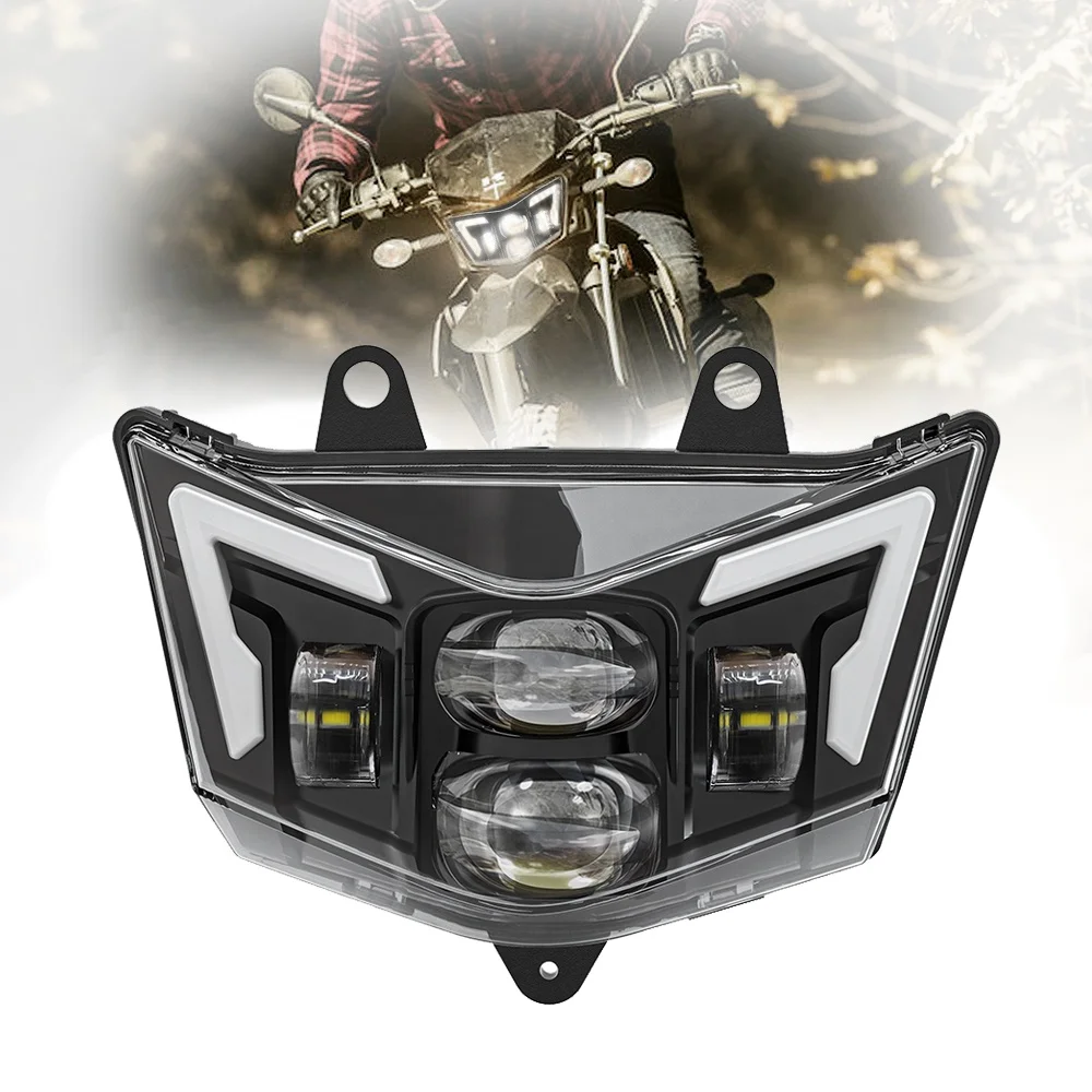 Supermoto Led Headlight For Kawasaki Kmx Kx Klx Klr Kle Zzr Kdx 110 125 140 250 300 450 650 Wr ...