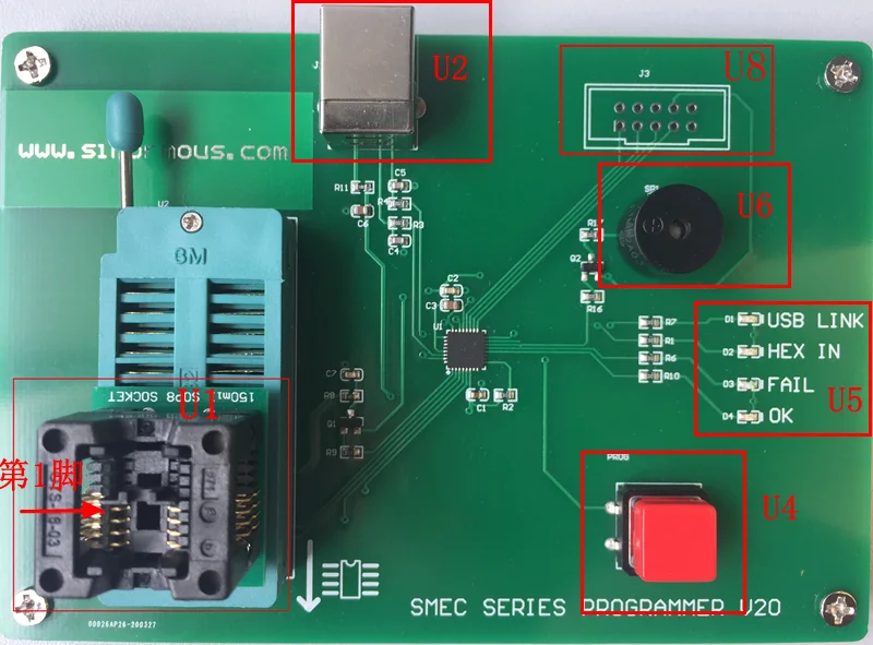 Encryption Chip Programmer Development Board For Smec98sp Can Directly ...