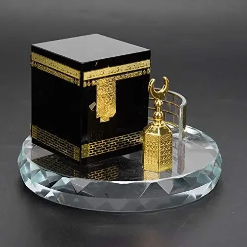 Novelty Muslim Crystal Gilded Kaaba Model Kits Islamic Building Crystal ...