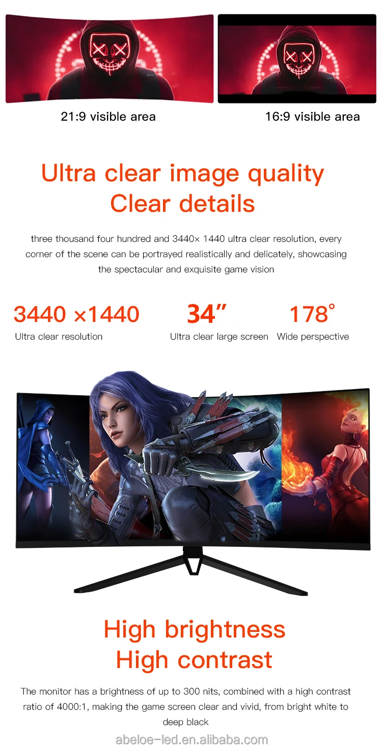 4k 5k 3k Flat Screen Gaming Screen High Resolution Gaming Display 165hz ...