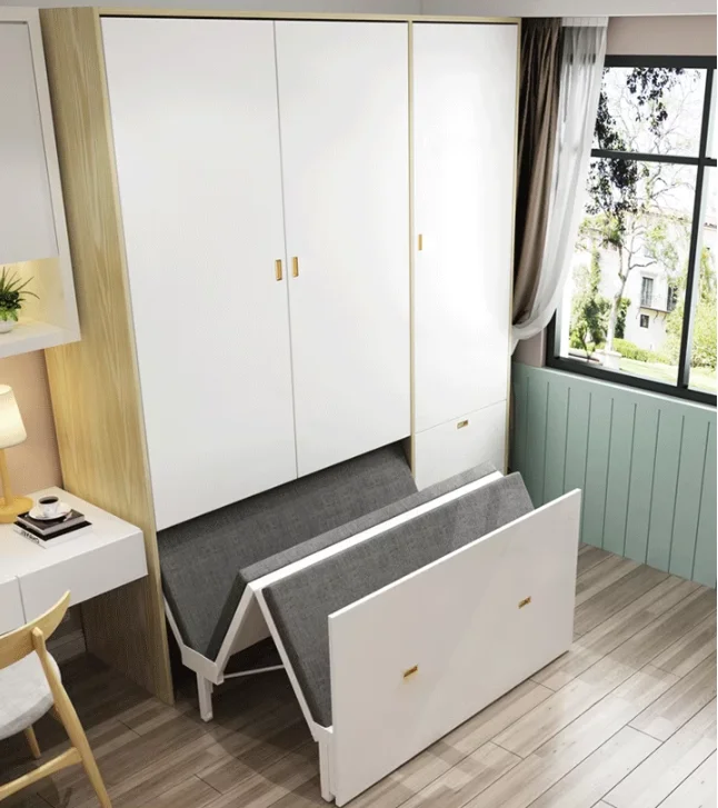 Wardrobe Bed Integrated Multi-functional Folding Invisible Bed Small ...