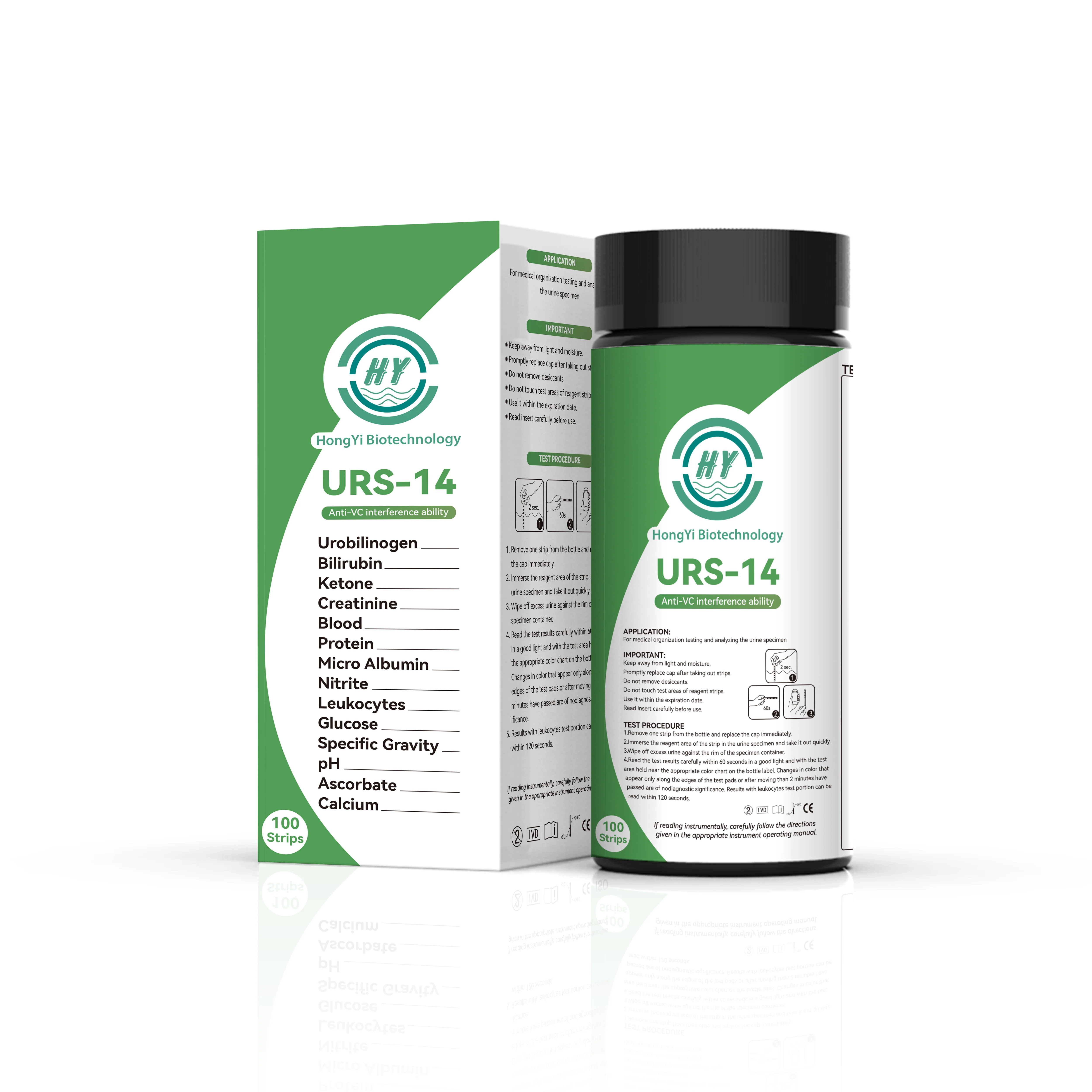 URS-14 100strips Urinalysis Reagent Test Paper Urine PH Test Strips ...