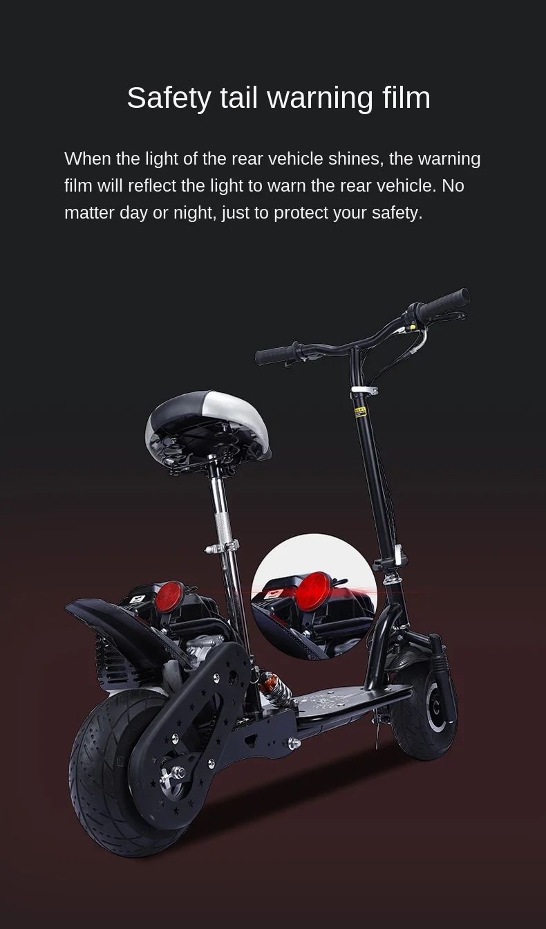 X5 2 Stroke 63cc Folding Gas Scooter - 50km Range for Adults