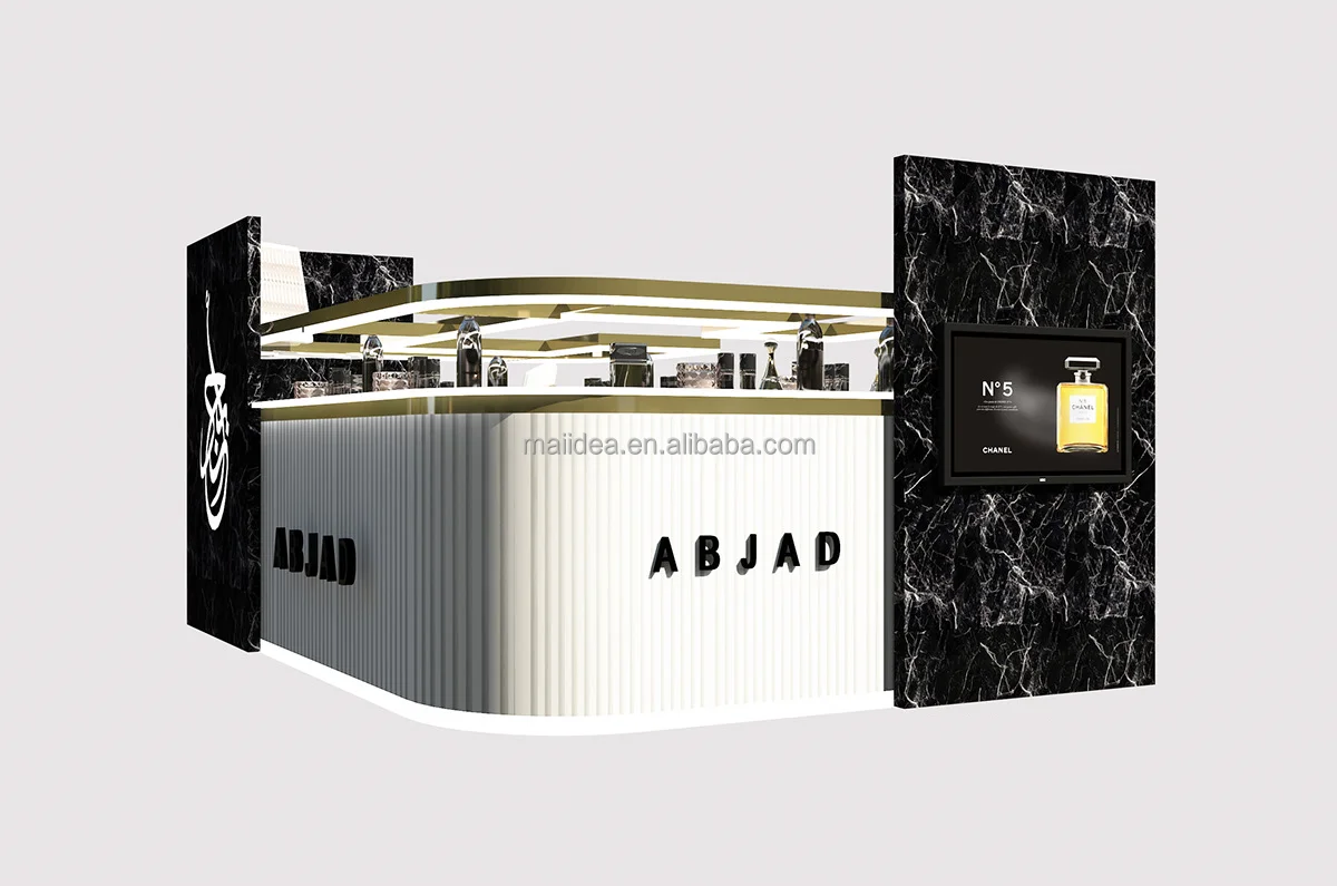 Stainless Steel Perfume bar Kiosk Modern Design Perfume bar With Mall ...