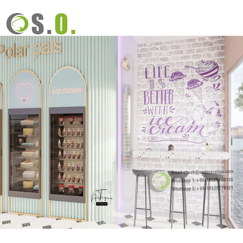 Modern Break Shop Counter Design Display Stone Dessert Bar Counter ...