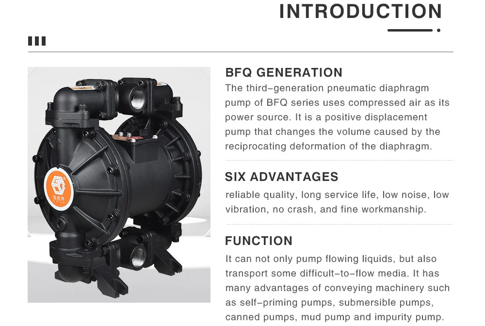 BFQ-25L Pneumatic Diaphragm Pump_BFQ_Air Operated Double Diaphragm Pumps_GODO PUMPS