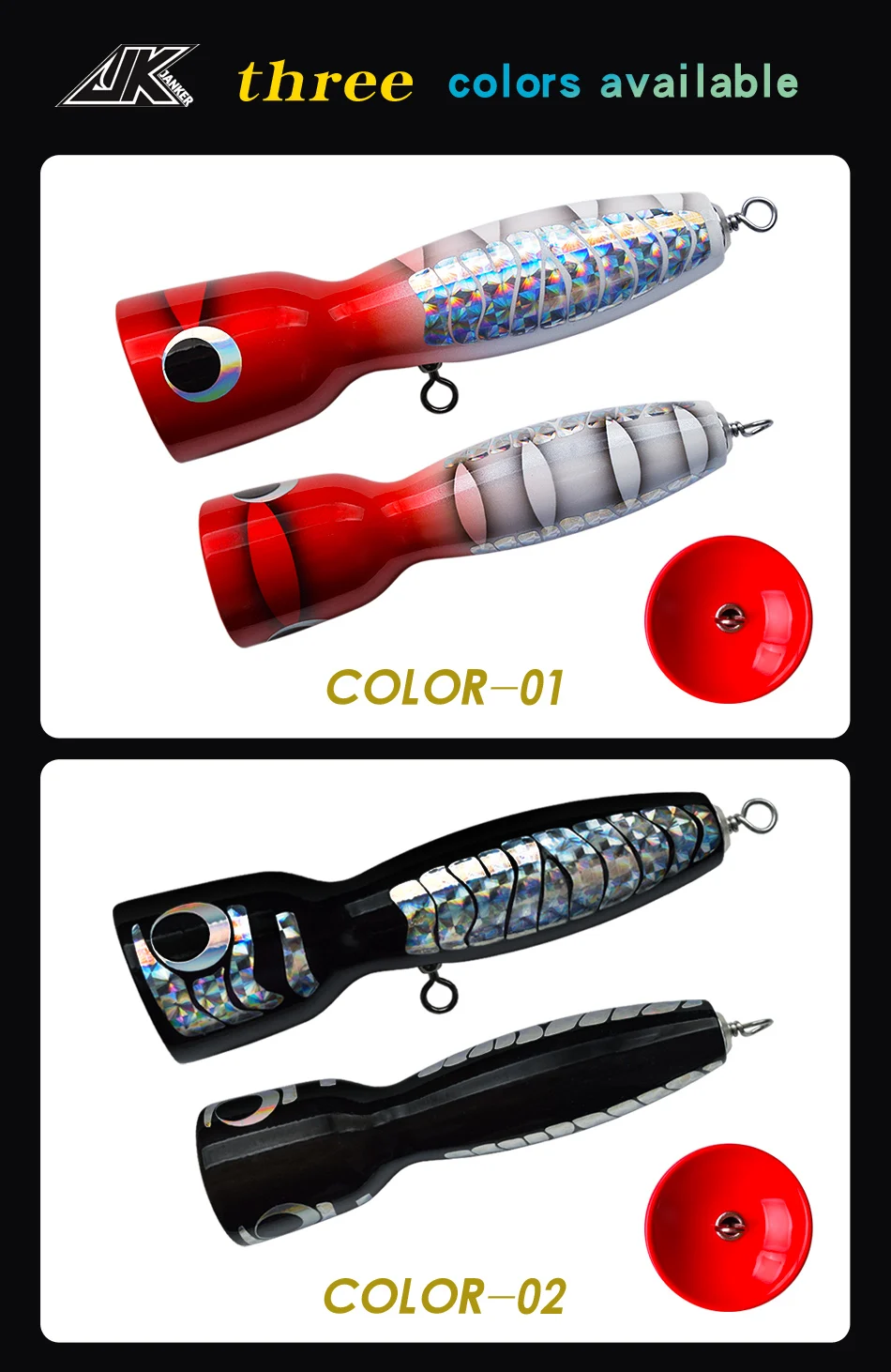 Popper Fishing Lures Artificial Hard Baits 80g Floating Wooden Fishing ...