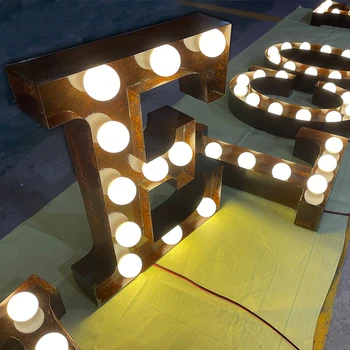 Factory Crafted 4ft Led Metal Letters With Bulbs Big Standing Lighted ...