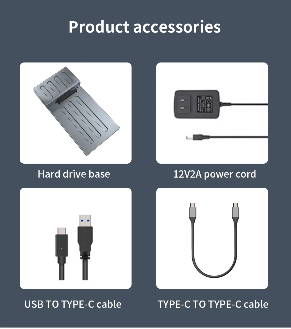 TISHRIC U.2 NVME Hard Drive Base U.2 Nvme to Type-C HDD Enclosure With ...