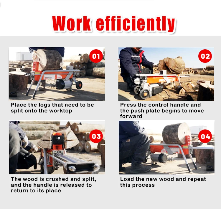 18 Ton Hydraulic Electric Log Splitter Wood Log Splitter Machine Double ...