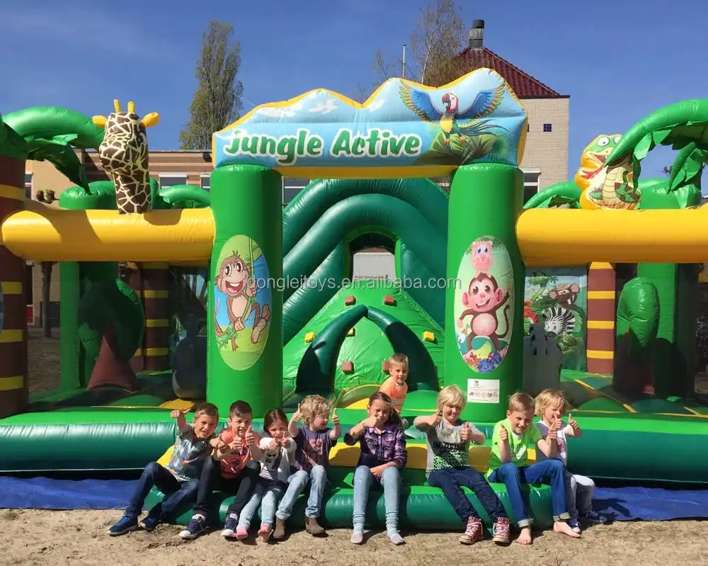 Large Bouncy Castle Commercial Inflatable Jungle Active Center Animals ...