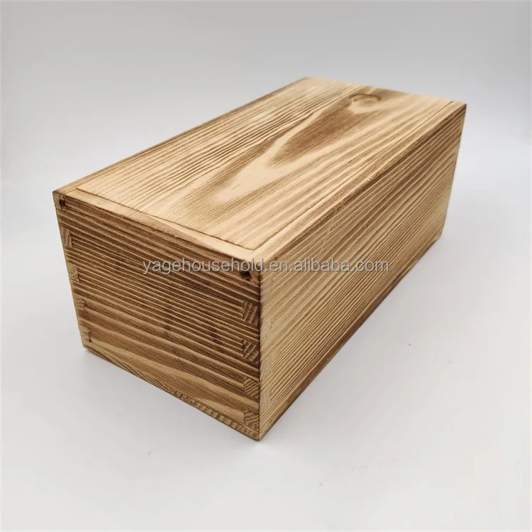 Pine Wood Box Packaging Box Retro Style Sliding Lid Gift Wooden Tea Box ...