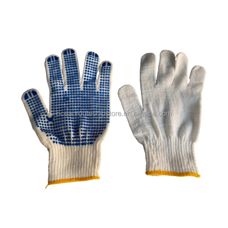 Cotton Working Gloves Non Slip Dots - IMPA Code 190103 for Marine Use ...