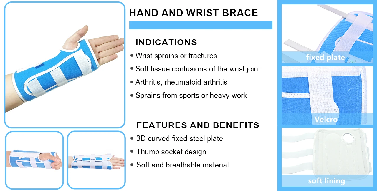 Adjustable Wrist Bone Splint with Steel Plate Support for Medical Use ...